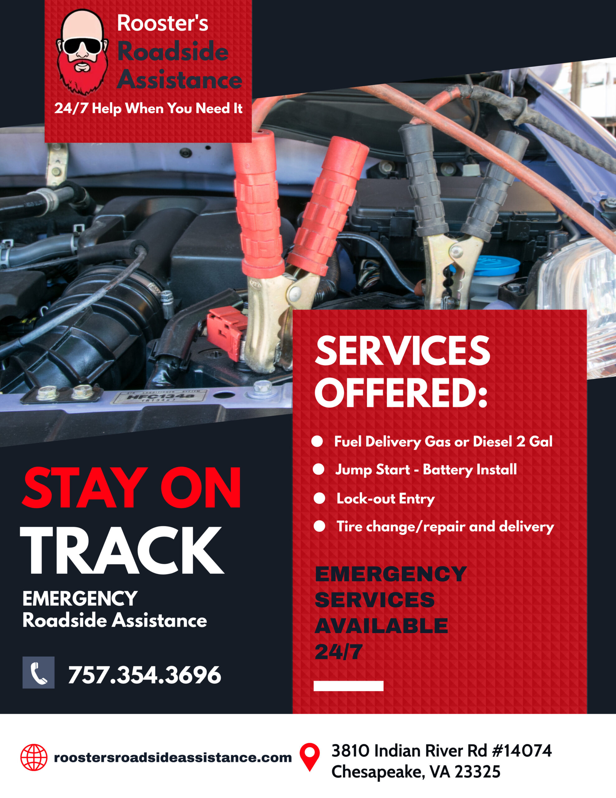 Rooster's Roadside Assistance | 24/7 Help When You Need IT!